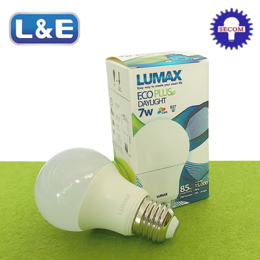 หลอดไฟ LED LUMAX ECO PLUS 7W Daylight / Warmwhite ขั้ว E27 หลอดประหยัดไฟ หลอดไฟแอลอีดี หลอดLED ...