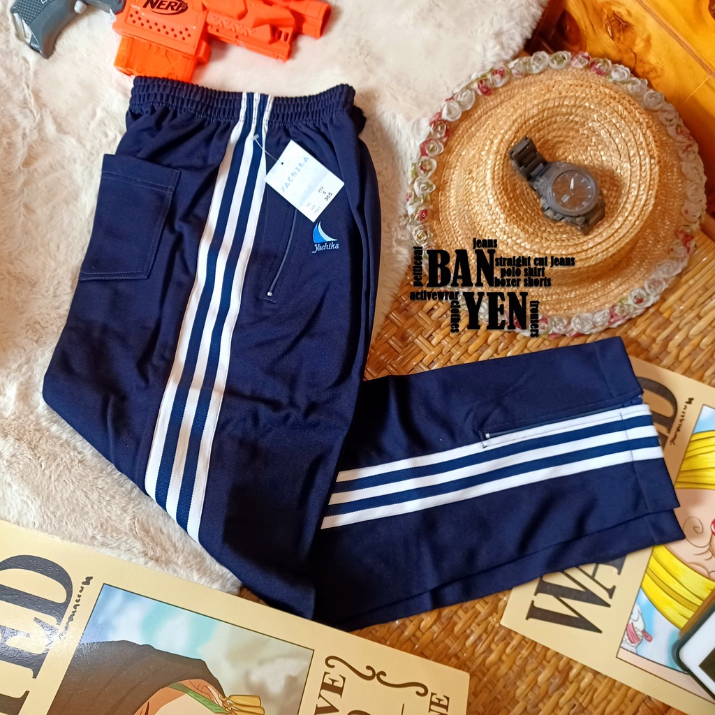 กางเกงวอร์มขายาวสีกลม กางเกงวอร์มสามแทบ YACHIKA 772 กางเกงวอร์มขาปล่อย ...