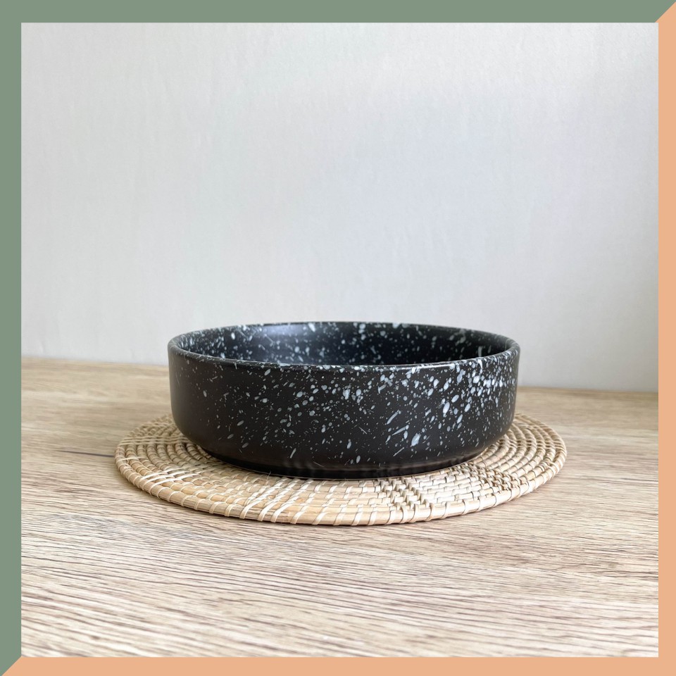 จานอาหารเซรามิค สไตล์มินิมอล รุ่นขอบตั้ง Stone Plate Bowl เข้าไมโครเวฟ ...