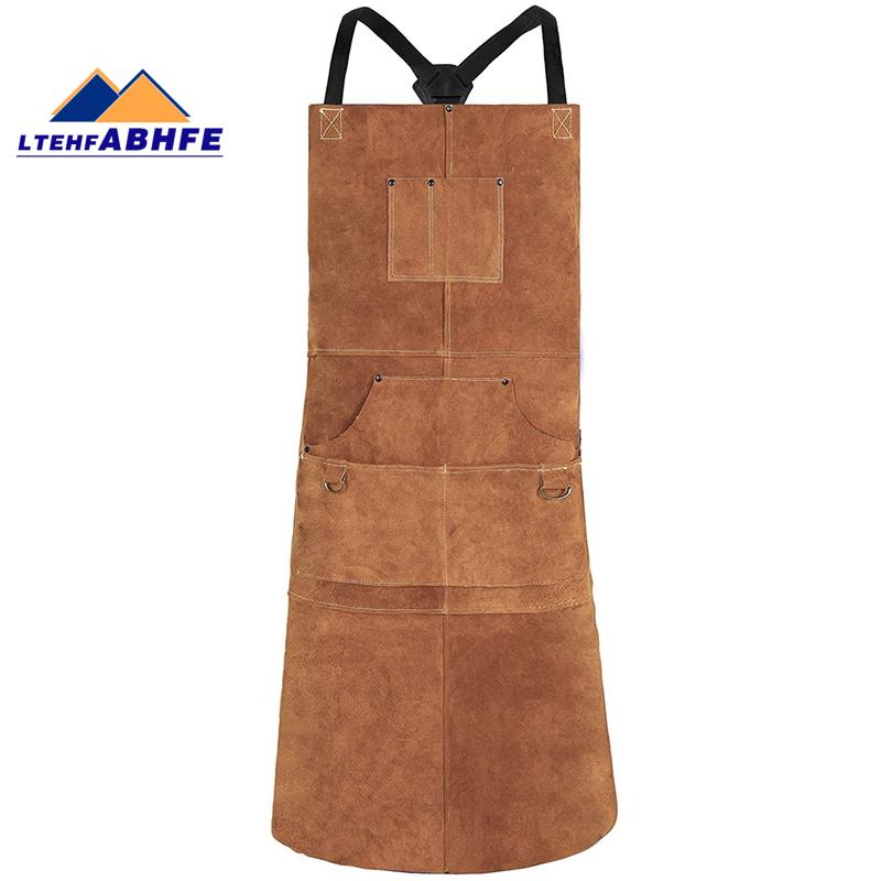 🔥Leather Welding Apron - Heat & Flame-Resistant Heavy Duty Work Forge ...