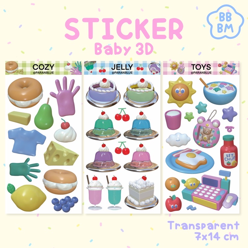 Baby 3D Stickers สติกเกอร์ใส ไดคัท | Shopee Thailand