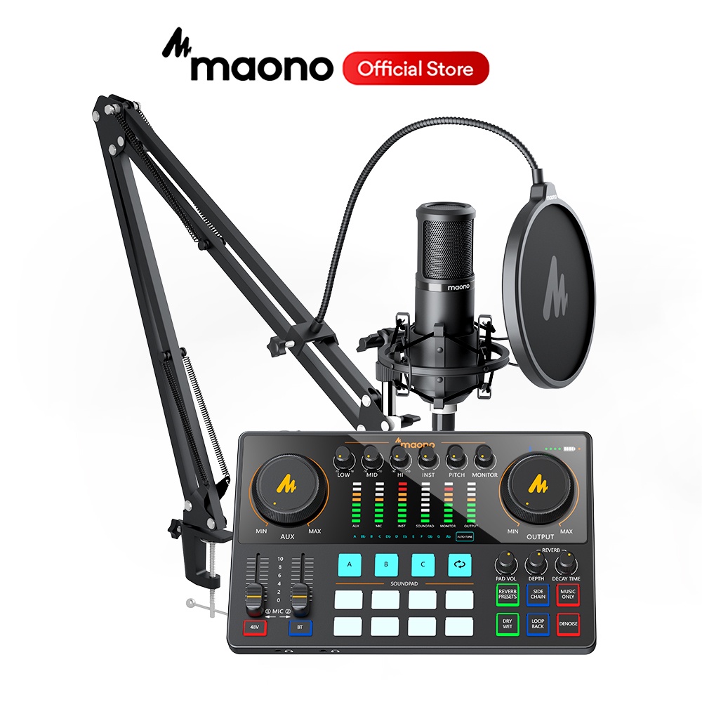 Maono AME2+PM320S ใหม่ ชุดไมโครโฟนคอนเดนเซอร์ การ์ดเสียง Maonocaster ...