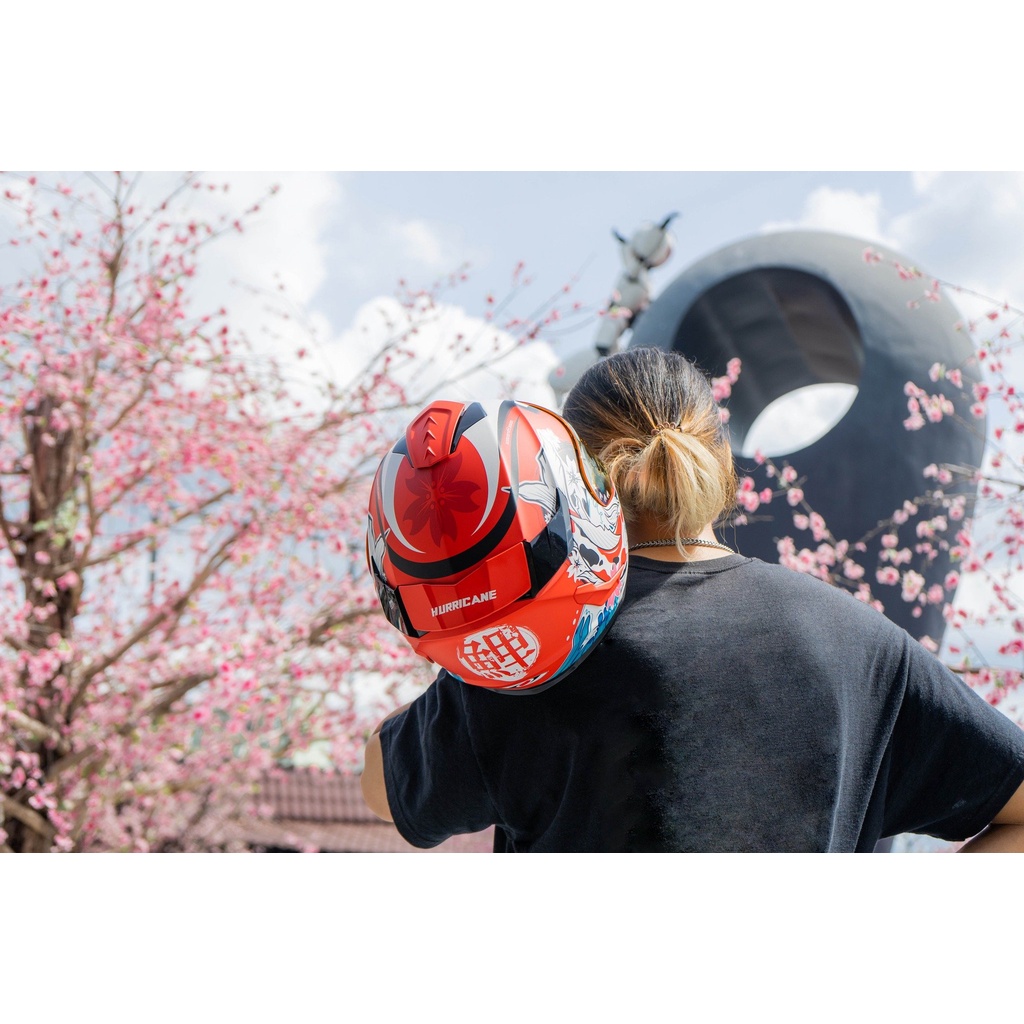หมวกกันน็อค Real Hurricane BURNER / RACE X / MAORI / Koi Sakura 4 สี ...