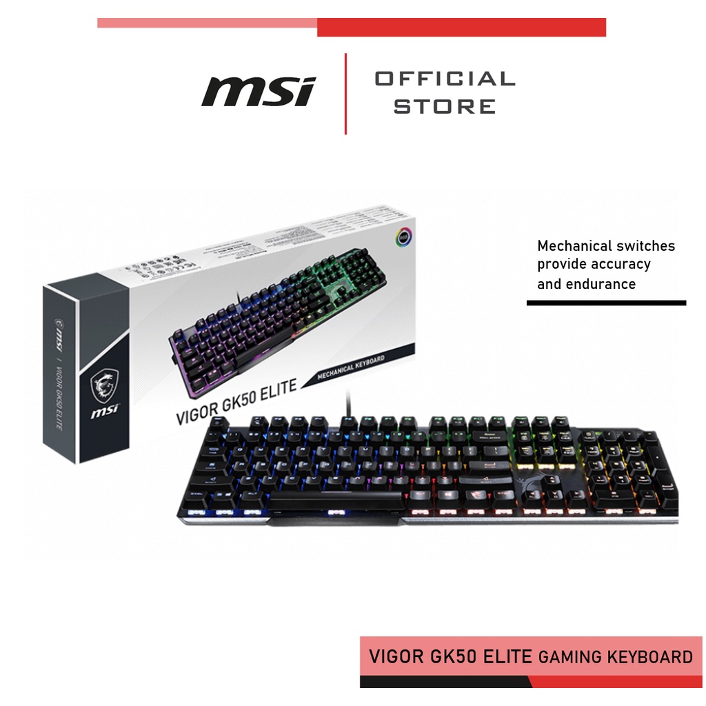 MSI VIGOR GK50 ELITE GAMING KEYBOARD (คีย์บอร์ดเล่นเกม, คีย์บอร์ด ...
