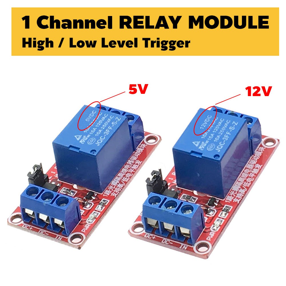 5V 12V 1-Ch Relay Module L/H Trigger 10A 250VAC with LED:บอร์ดรีเลย์ 1 ...