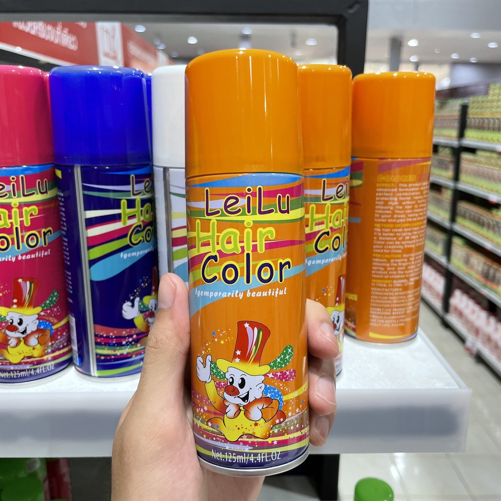 สเปรย์เปลี่ยนสีผมชั่วคราว Leilu ล้างออกง่ายกลิ่นไม่ฉุน ขนาด 125 ml ...