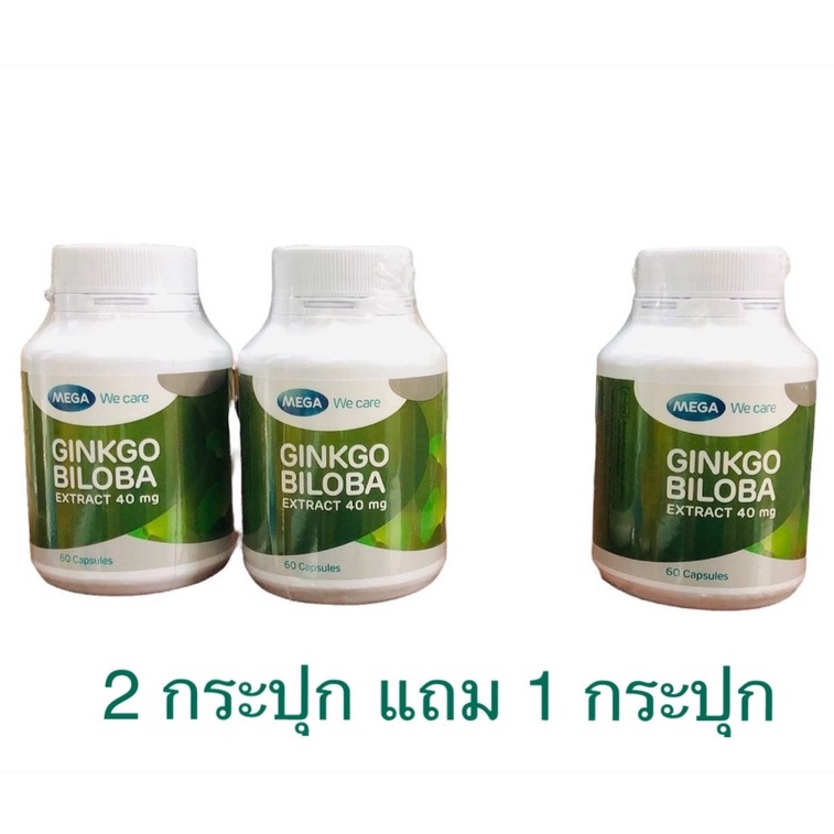 Mega We Care Ginkgo Biloba Extract 40 mg. จิงโกบิโลบาสกัด 60 เม็ด ***{2 ...