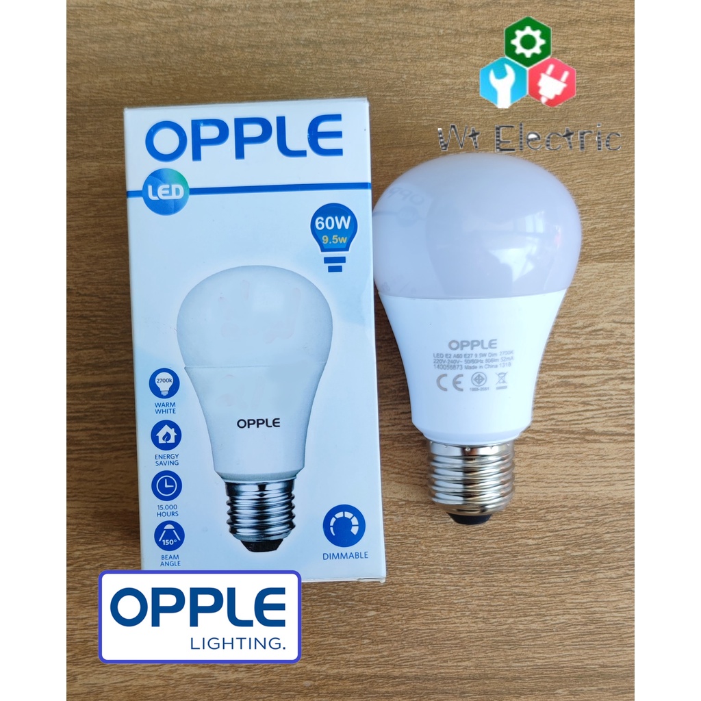 หลอดไฟ LED BULB OPPLE 9.5W ขั้ว E-27 806LUMEN ปรับความสว่างได้ DIMMABLE ...