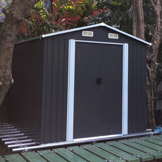 บ้านเก็บของกลางแจ้ง ห้องเก็บของกลางแจ้ง ที่เก็บของ บ้านเก็บของโลหะ รุ่น MS-M001 (ไม่มีพื้นภายใน ...