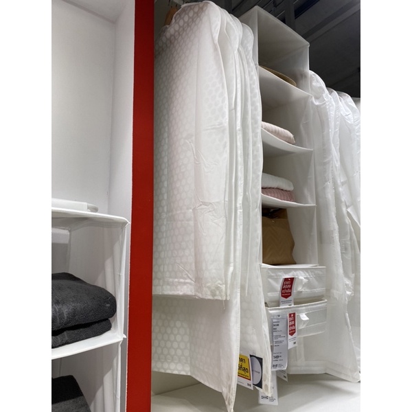 PLURING ถุงใส่สูท/เสื้อผ้า ชุด 3 ชิ้น, สีขาว ลายวงกลม By IKEA | Shopee ...