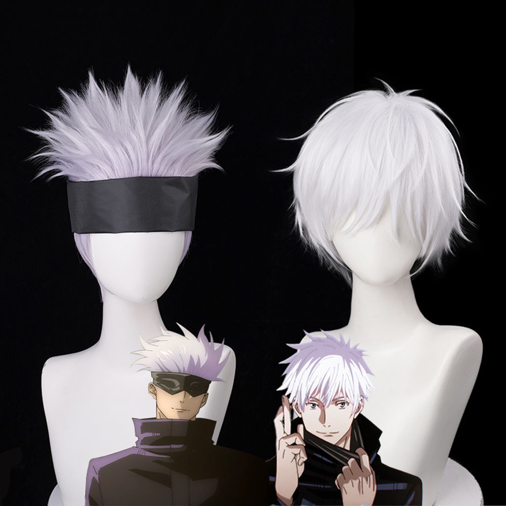 Twinkle1 Fluffy Men Wigs Satoru Gojo Anime Cosplay Cosplay Wig Jujutsu ...