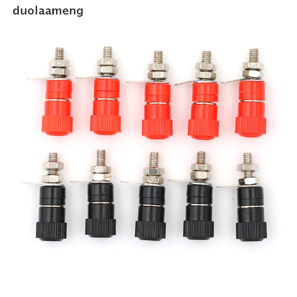 [duolaameng] ขั้วต่อสายไฟ ปลั๊กกล้วย 4 มม. สีแดง และสีดํา 10 ชิ้น ...
