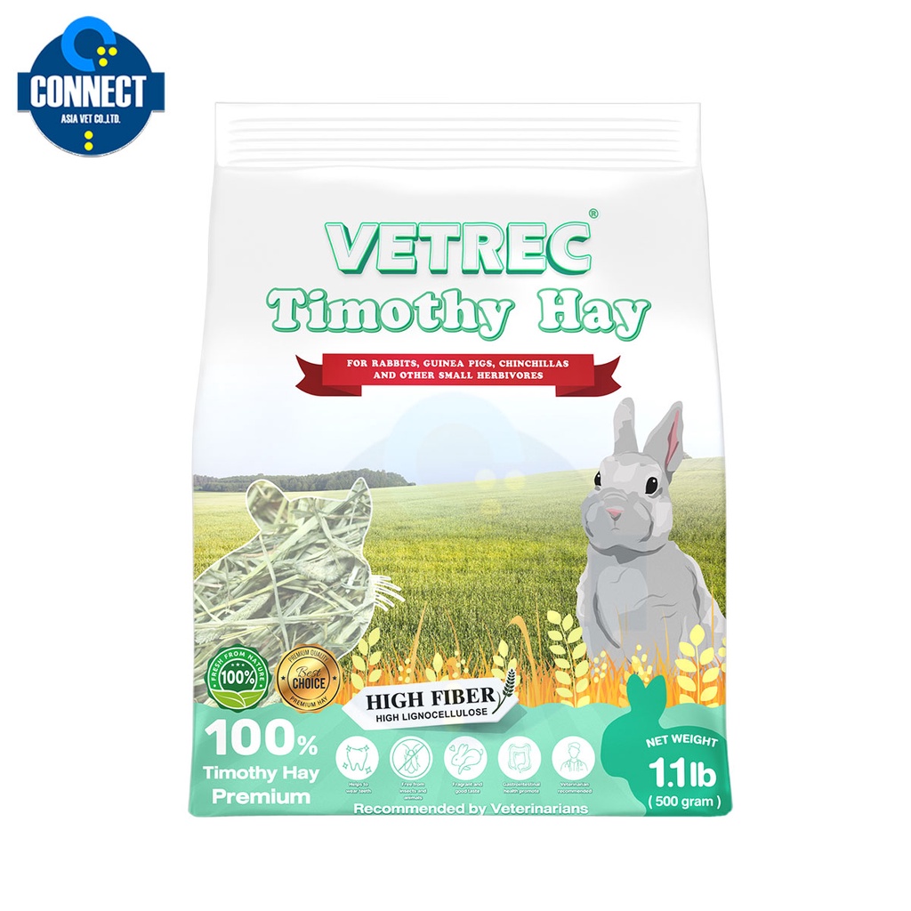 หญ้าทีโมธี VETREC 500 กรัม. สำหรับกระต่ายและสัตว์กินพืชขนาดเล็ก ( ใหม่ ...
