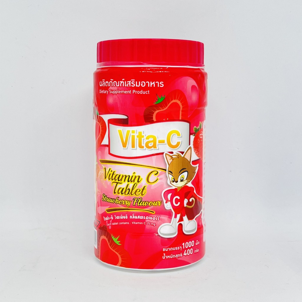 Vitamin C 25mg Vita-C T.man วิตามินซี ไวต้า-ซี ครบรส 1000เม็ด/กระปุก ...