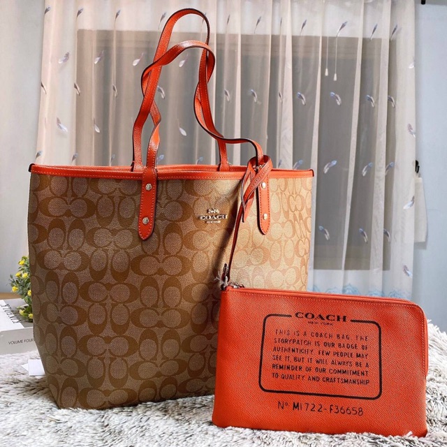 COACH REVERSIBLE CITY TOTE IN SIGNATURE (COACH F36658) | Shopee Thailand