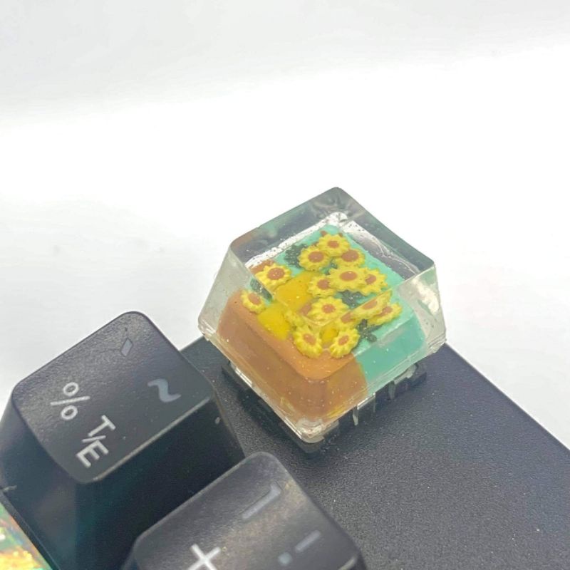 Sunflower keycaps resin คีย์แคปเรซิ่น | Shopee Thailand
