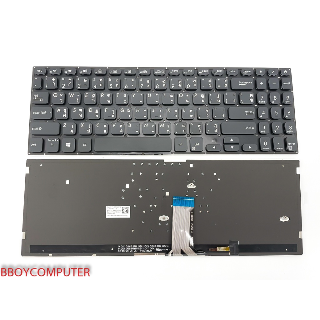 ASUS Keyboard คีย์บอร์ด ASUS VIVOBOOK S15 S530U S530f TH-EN สีดำ มีไฟ ...