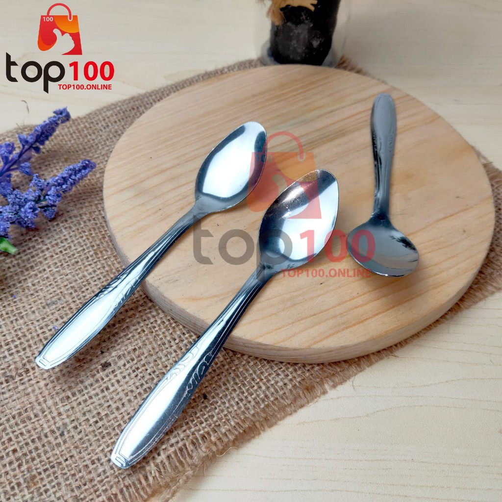 Peralatan Top100 - ช้อนโต๊ะ 18 กรัม ช้อนส้อมสแตนเลส 1 โหล | Shopee Thailand