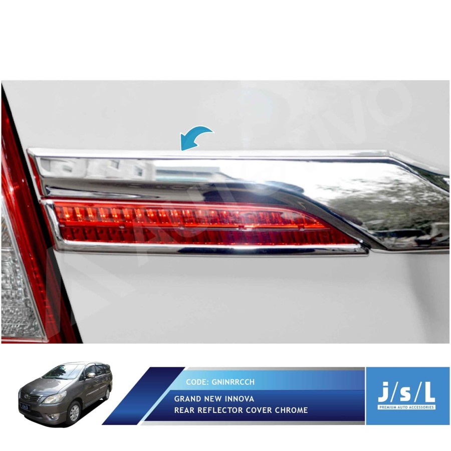 ฝาครอบสะท้อนแสงด้านหลัง Toyota Innova แผ่นสะท้อนแสงกันชน Chrome ...