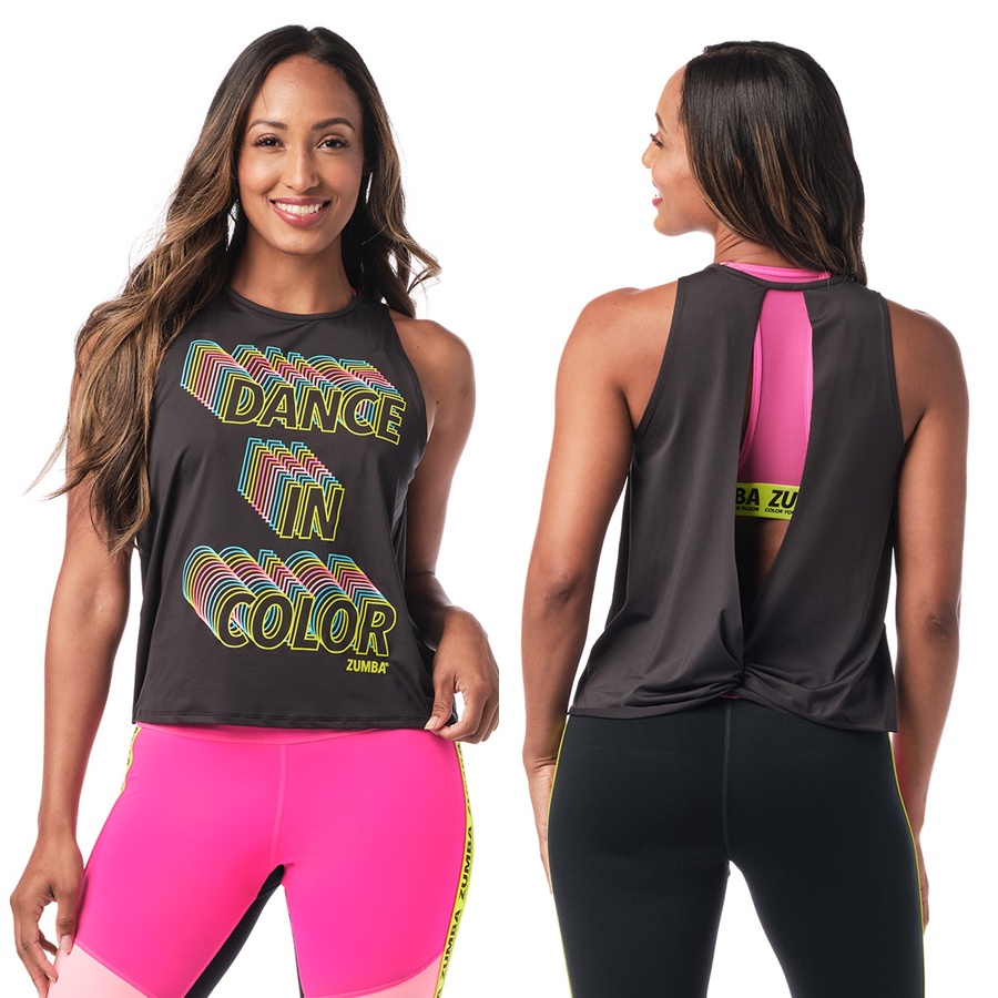 Dance In Color Twisted Back Tank (เสื้อกล้ามออกกำลังกายซุมบ้า) | Shopee ...