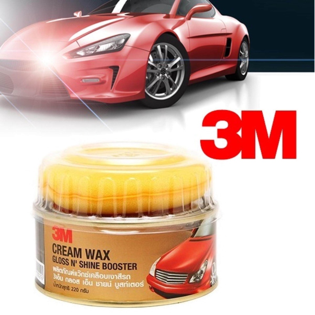 3M ผลิตภัณฑ์แว๊กซ์เคลือบเงาสีรถ ขนาด220 กรัม Cream Wax Gloss N’ Shine Booster car automotive ...