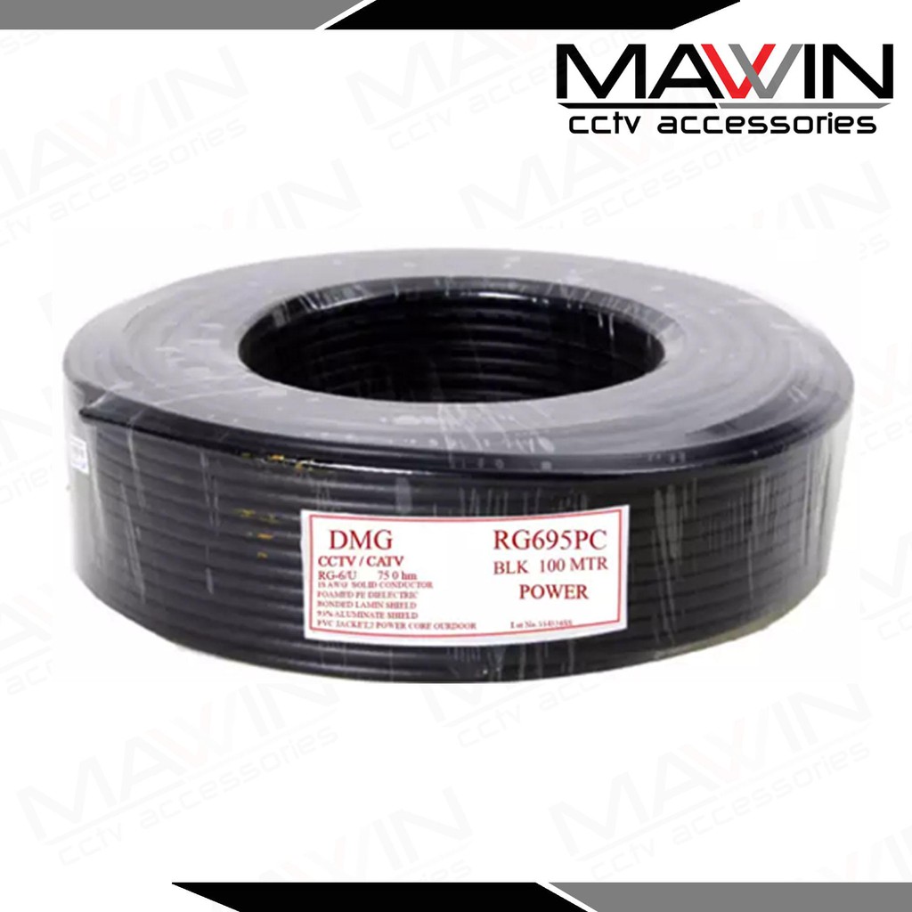 สายนำสัญญาณ RG6 + สายไฟ Shield 95% สายถัก 168 ทองแดง 30% ยาว 100เมตร | Shopee Thailand