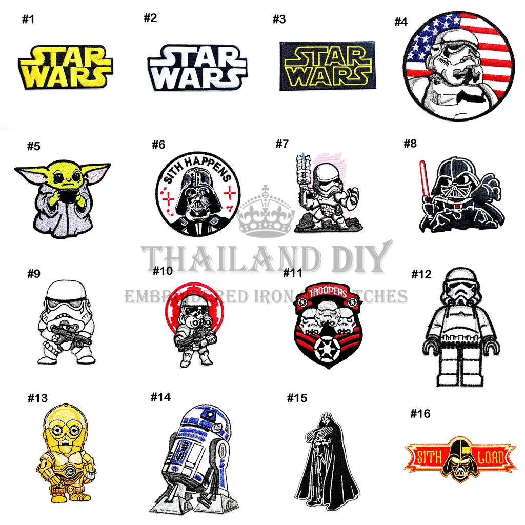 ตัวรีดติดเสื้อ งานปัก ลาย สตาร์ วอร์ส สตาร์วอร์ส Star Wars Starwars Patch WOP DIY ตัวรีด อาร์ม ...