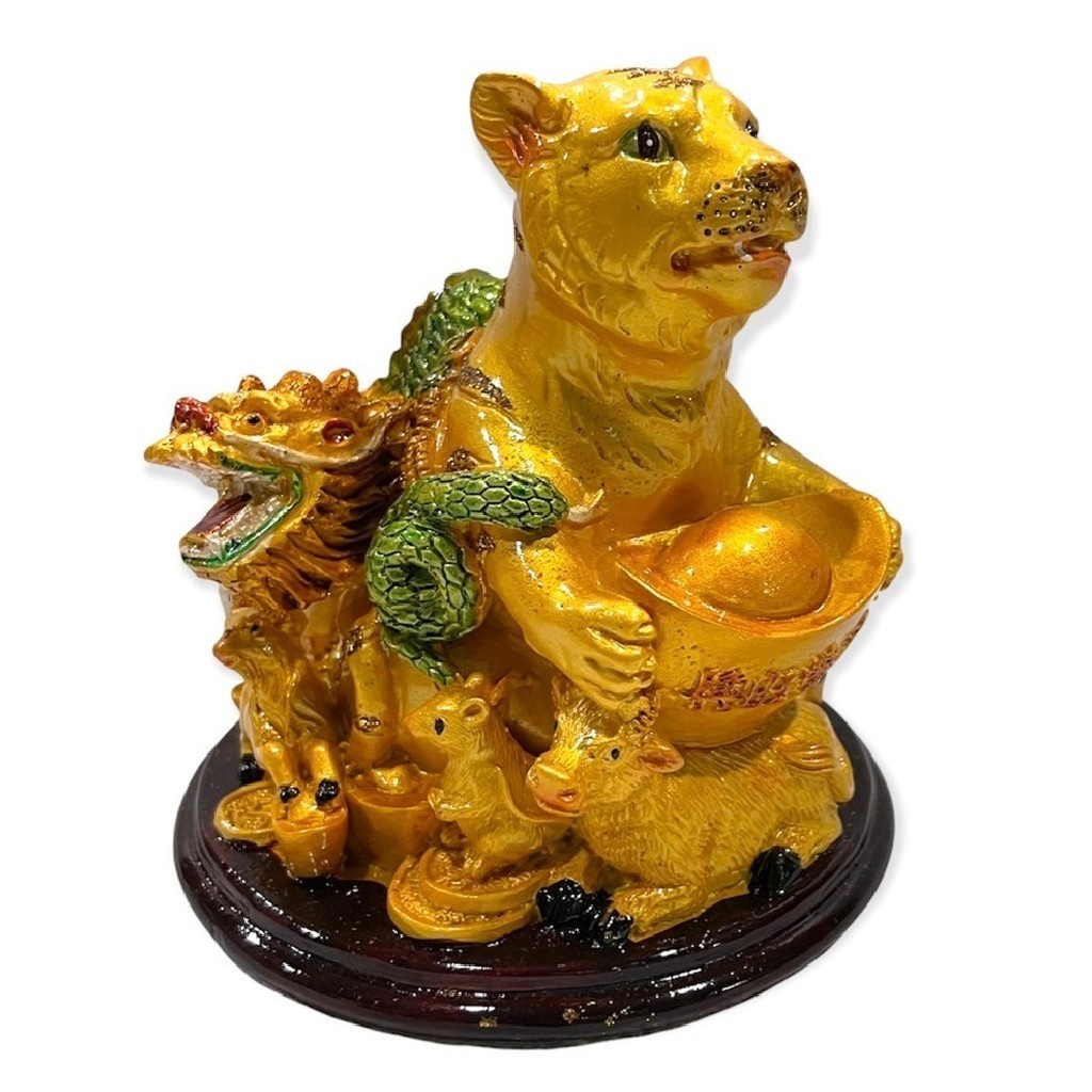 พญาเสือถือก้อนทอง 12 นักษัตร แก้ปีชงในปีขาล (กว้าง4นิ้ว สูง4นิ้ว)งานเร ...