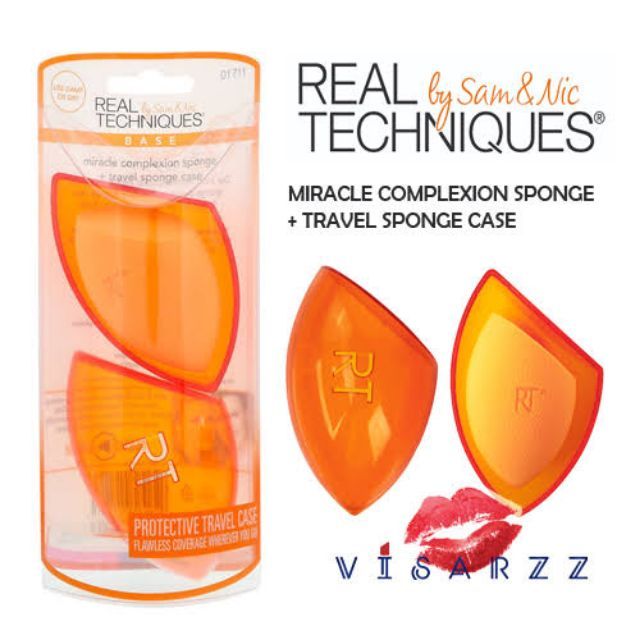พร้อมส่งค่ะ Real Techniques Miracle complexion Sponge + Travel sponge ...