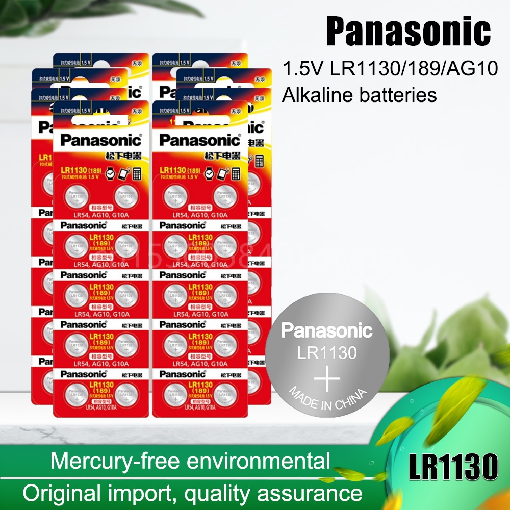 Panasonic LR1130 LR 1130 1.5V Button Cell Coin 189 AG10 V10GA L1131 SR1130W SR1130 389 LR54 SR54 ...