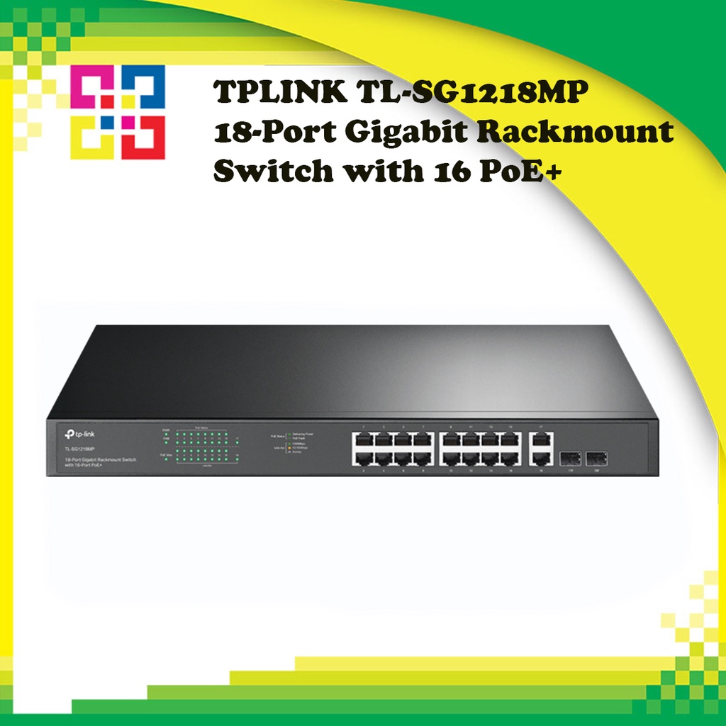 TP-LINK TL-SG1218MP 18-Port Gigabit Rackmount Switch with 16 PoE+ ...
