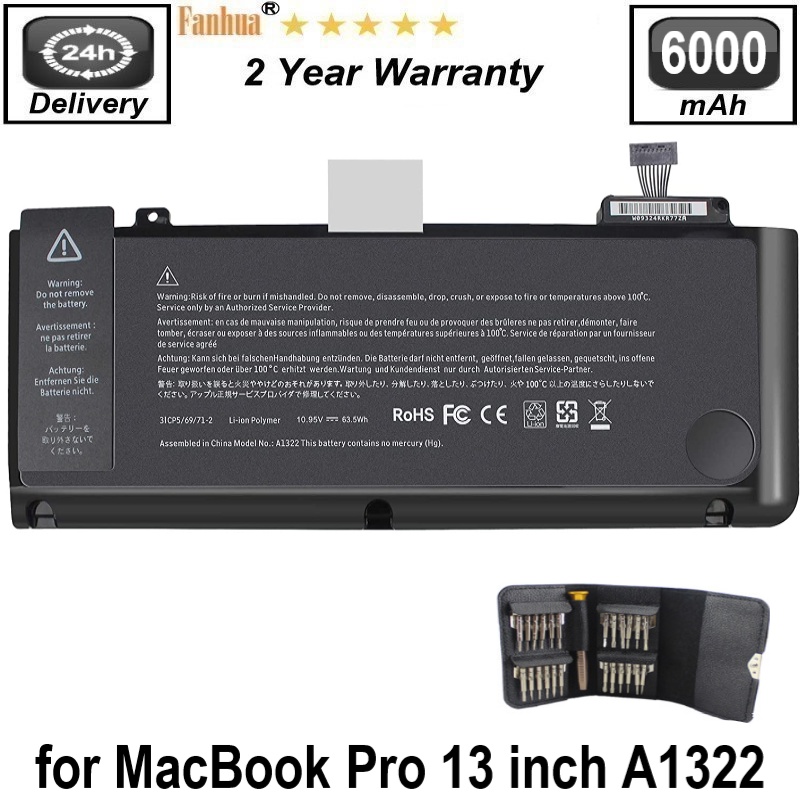 A1278 A1322 Laptop Battery for MacBook Pro 13 inch Mid 2012 2010 2009 Early 2011 Late 2011 fit ...