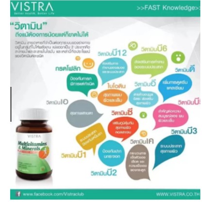 Vistra Multivitamins & Minerals Amino 30 TAB วิสทร้า มัลติวิตามินมิเนอร ...