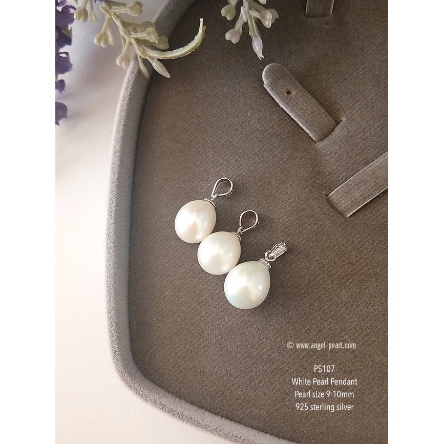 [PS107] จี้ไข่มุกแท้สีขาว ทรงหยดน้ำ 9-10mm | Shopee Thailand