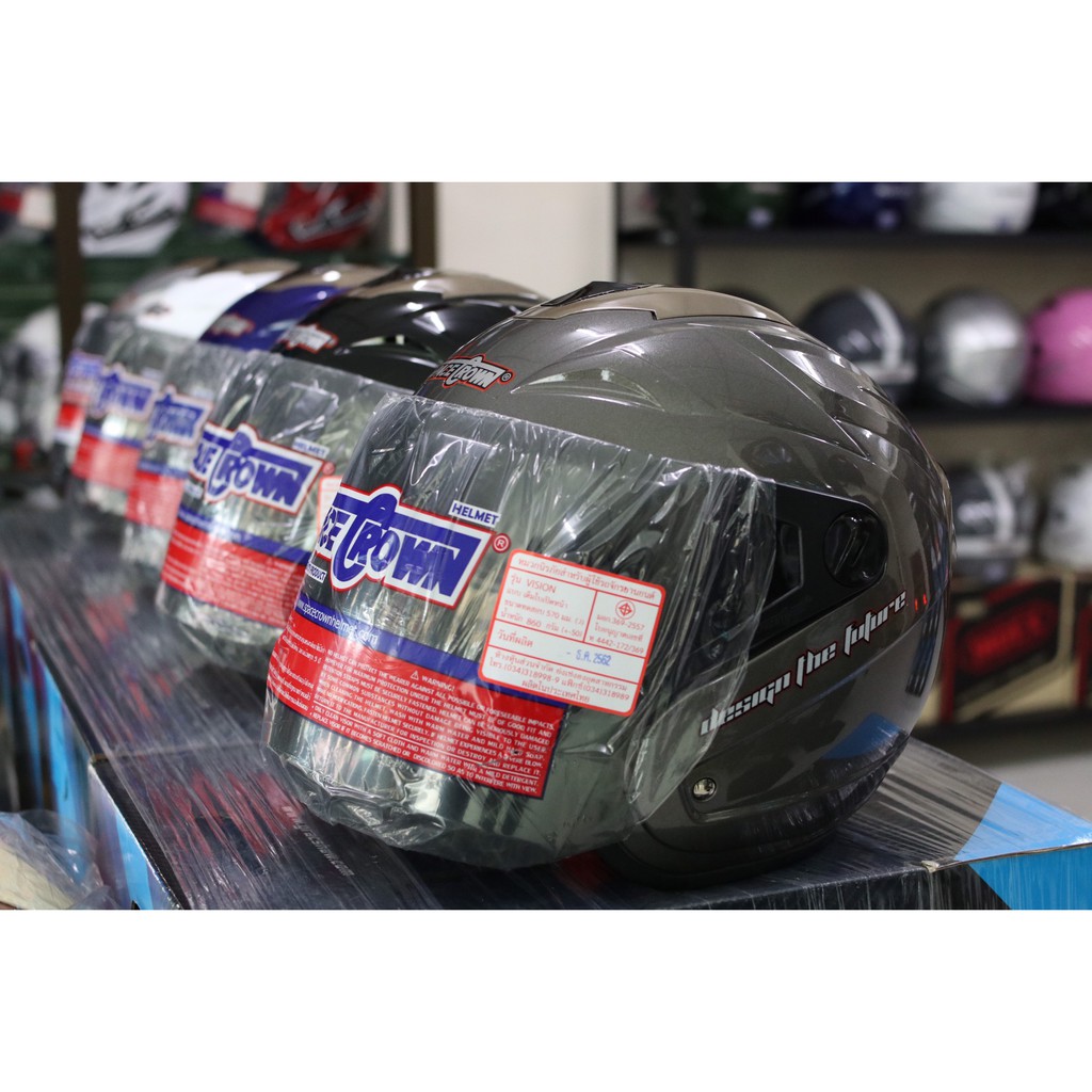 หมวกกันน็อค SpaceCrown Vision สี เปิดหน้า ชิวกันแดด | Shopee Thailand