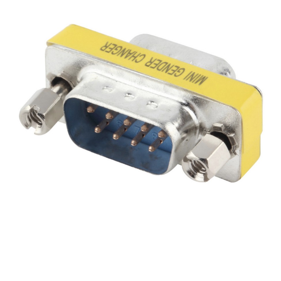 DB9 9Pin ชาย Mini เพศ Changer อะแดปเตอร์ RS232 Serial Connector m/m ...