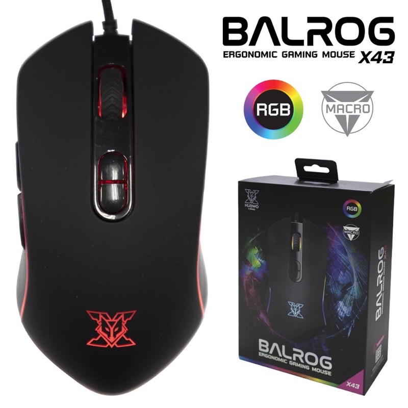 NUBWO X43 BALROG ERGONOMIC GAMING MOUSE | Shopee Thailand