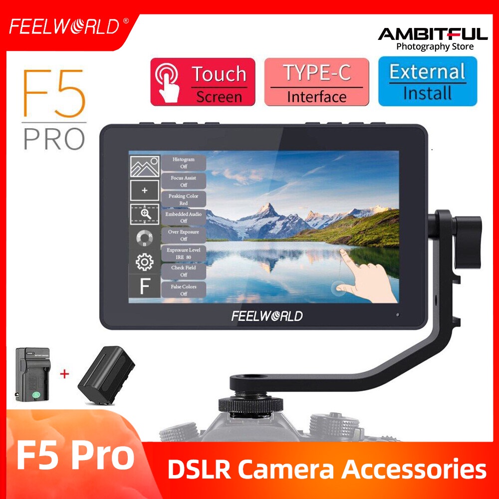 Feelworld F5 Pro V4 หน้าจอสัมผัส 6 นิ้ว 3D LUT DSLR กล้อง FHD1920x1080 ...