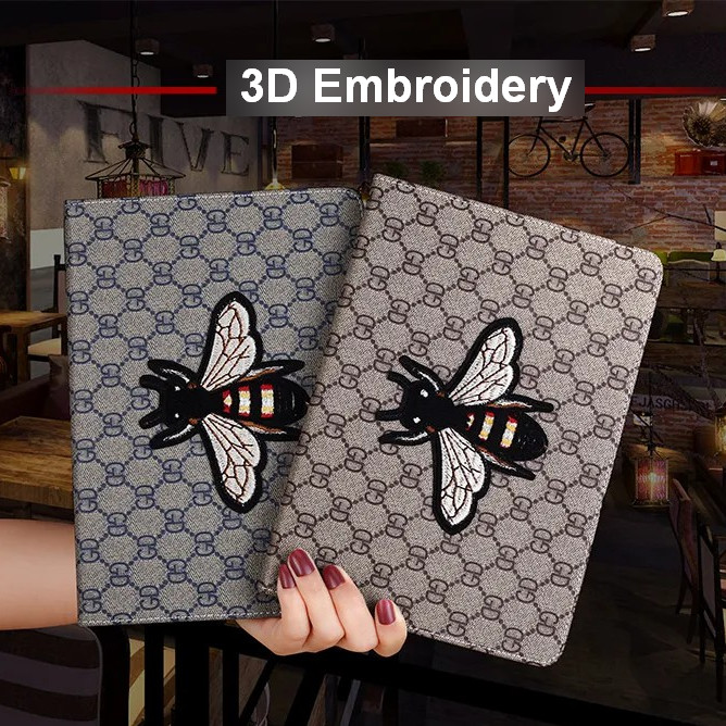 ปลอก Ipad Bee เย็บปักถักร้อยสําหรับ Ipad 2/3/4 Mini 1/2/3/4/5 Air 1/2/3 ...