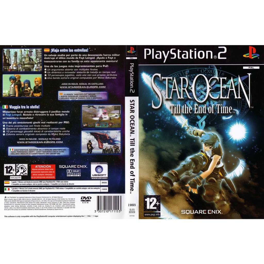 แผ่นเกมส์ PS2 Star Ocean Till the End of Time คุณภาพ ส่งไว (2DVD ...