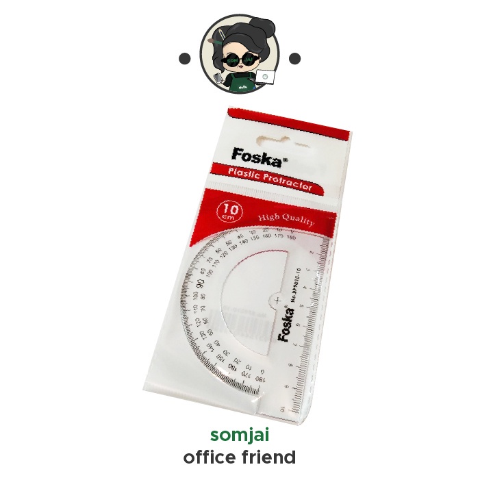 Foska - ฟอสก้า Protractor ทรงเรขาคณิต ไม้โปรเราขาคณิตครึ่งวงกลม รุ่น ...