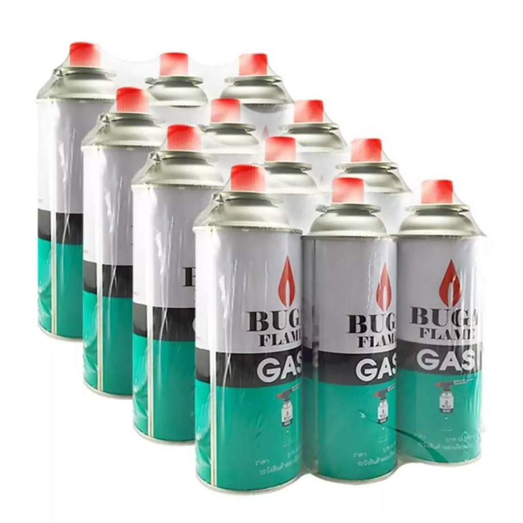 BUGA FLAME GAS แก๊สกระป๋องใหญ่ 375ml (แพ็ค 12 กระป๋องใหญ่) | Shopee ...
