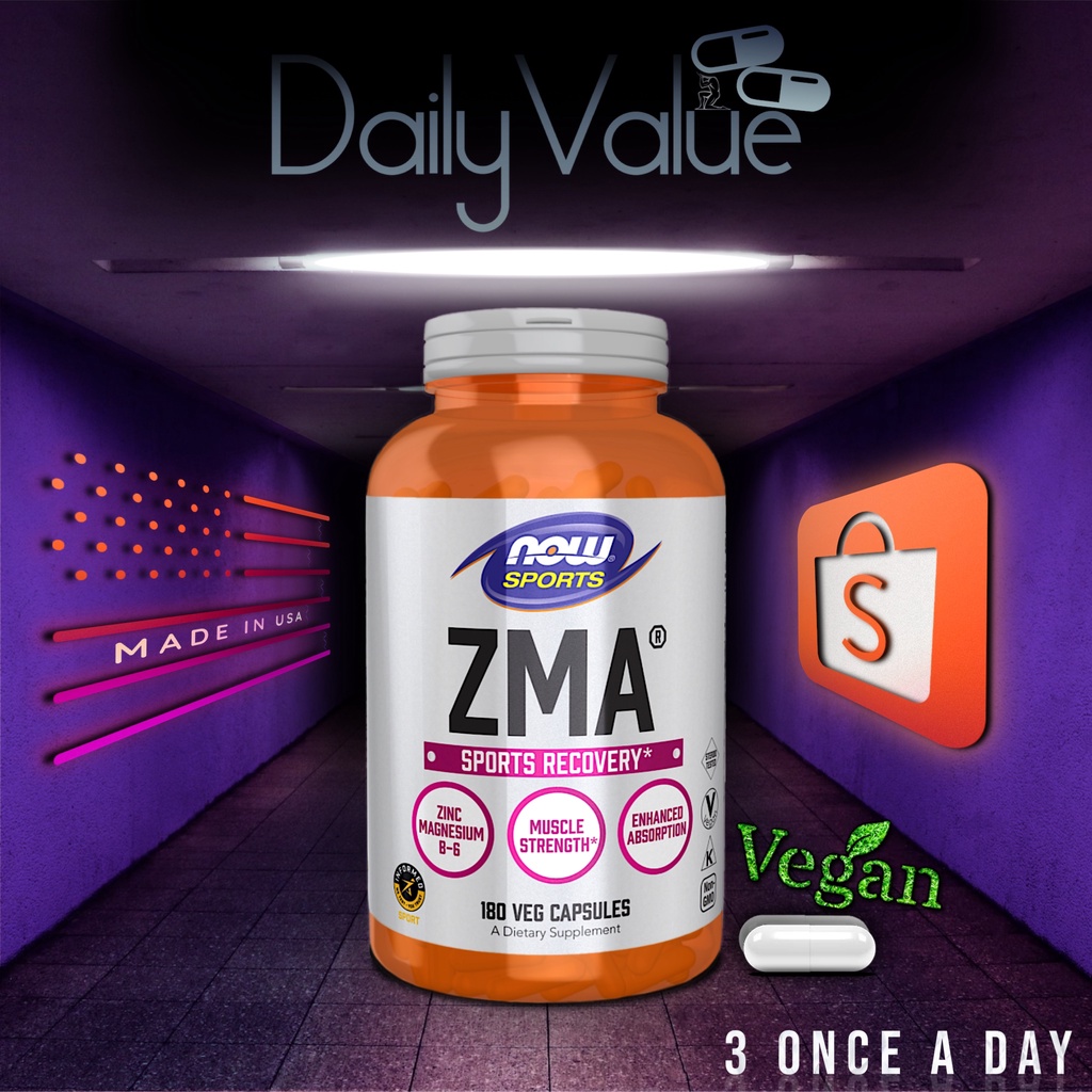 ซีเอ็มเอ / ZMA / Zinc-Magnesium-Vitamin B-6 90 Capsules by NOW FOODS ...