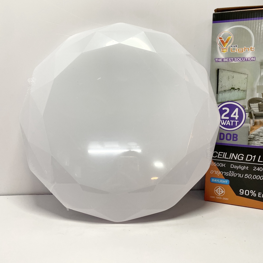 โคมไฟ LED ติดเพดาน Light Ceiling D1 LED 24W ลายเพชร แสงสีขาว VLight | Shopee Thailand