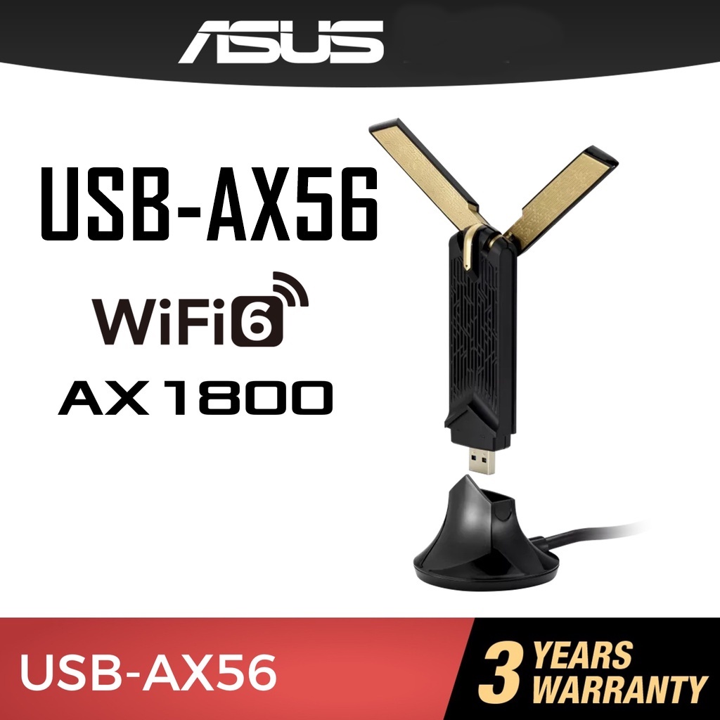 ⚡️ยูเอสบีไวไฟ⚡️ ASUS (USB-AX56) DUAL BAND AX1800 WiFi 6 WIRELESS USB ...