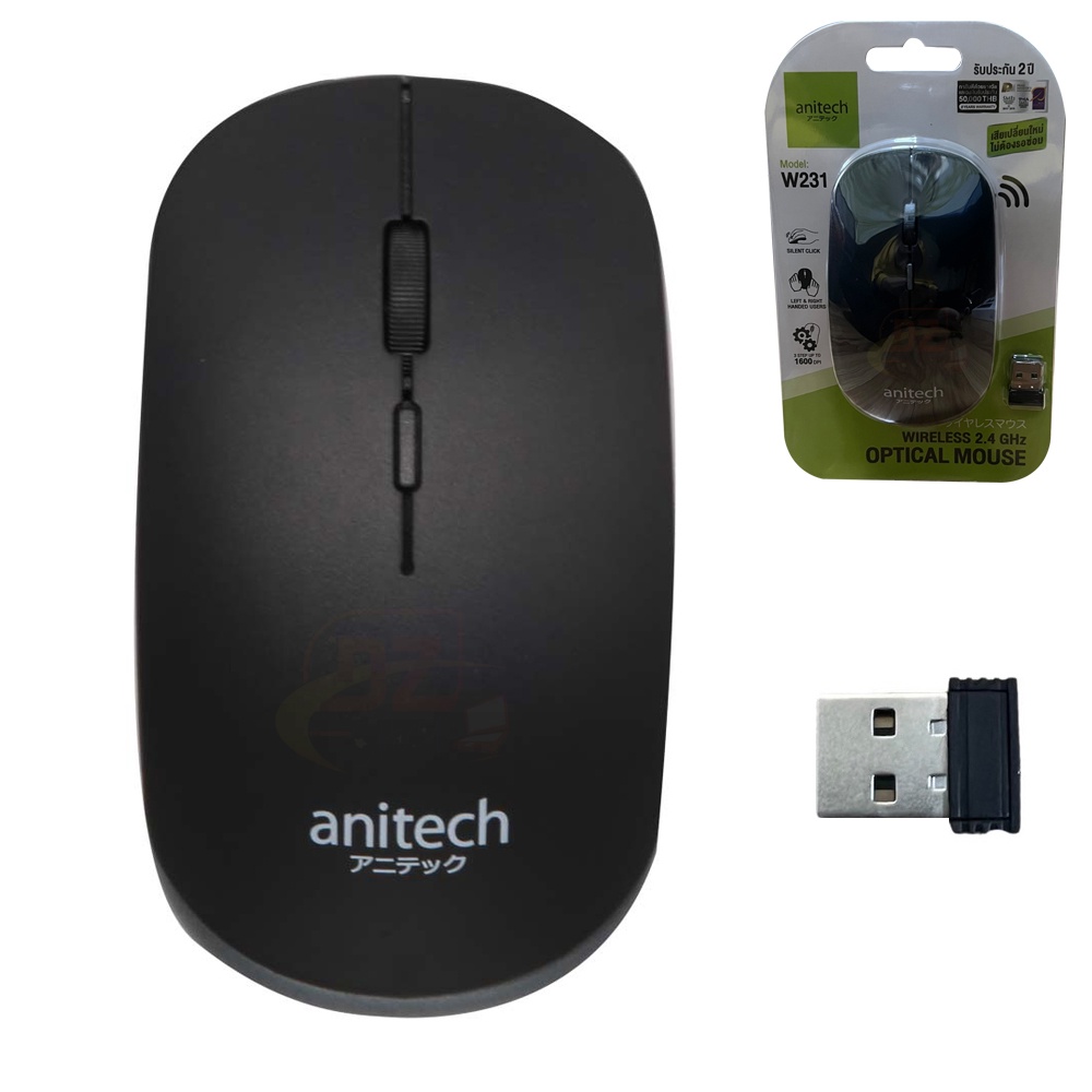 เมาส์ Anitech Wireless Mouse เมาส์ รุ่น W231 เม้าไร้สาย 2.4G รับประกัน ...