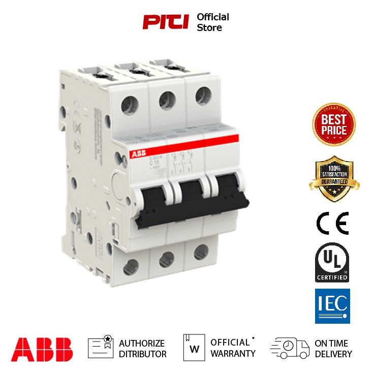 ABB SH203-C25 Miniature Circuit Breaker เซอร์กิตเบรกเกอร์ MCB 25Amp,3Pole (6kA) | Shopee Thailand