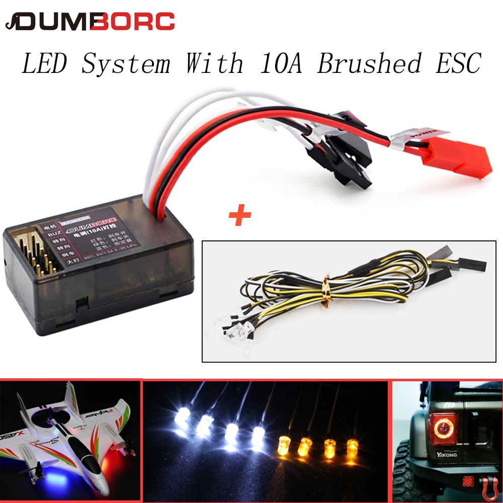 Dumborc ระบบ LED พร้อมชุดควบคุมความเร็ว ESC 10A สําหรับรถบรรทุกบังคับ 1 ...