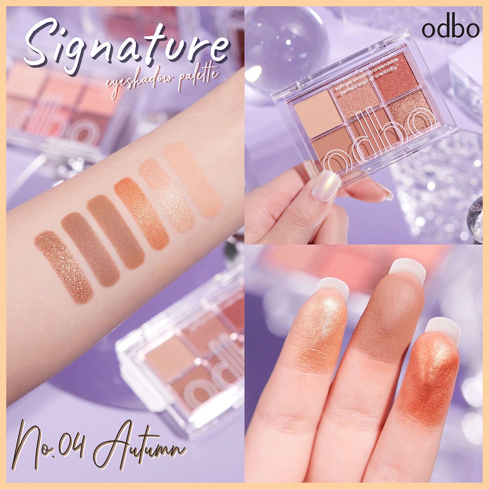 ODBO Signature Eyeshadow Palette 4.8g โอดีบีโอ อายแชโดว์ 6 เฉดสี | Shopee Thailand