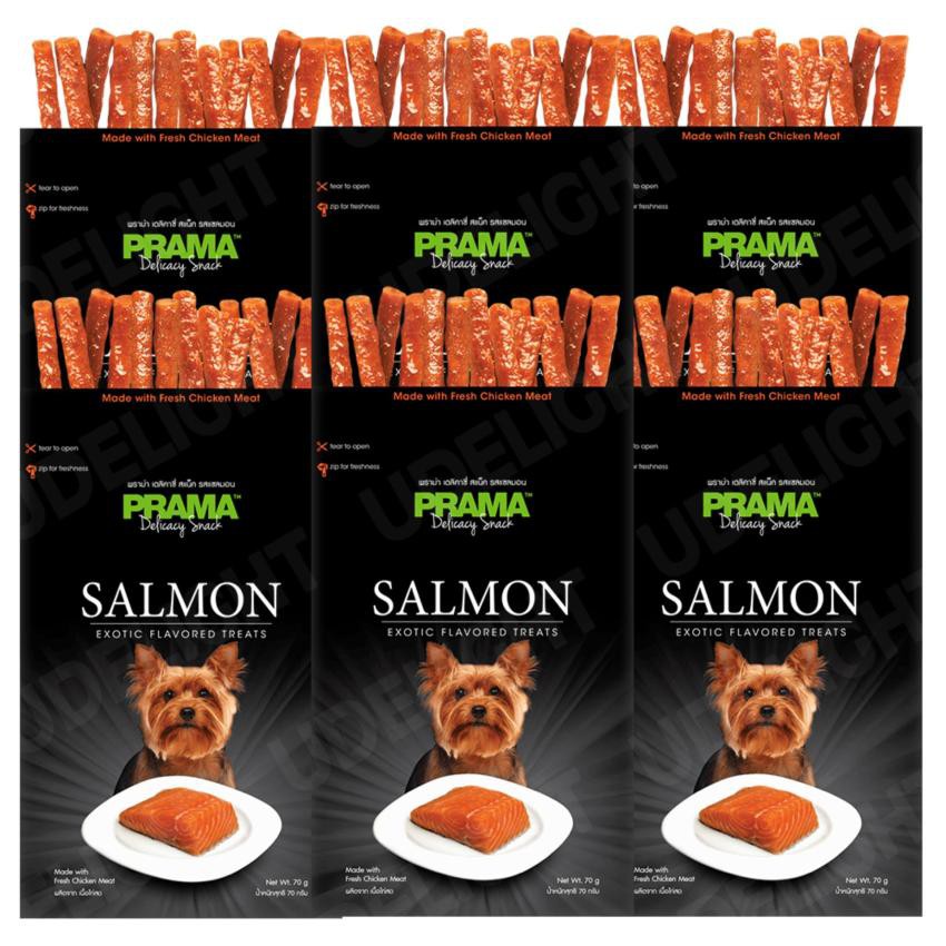 ขนมสุนัข Prama Stick รสแซลมอน 70 กรัม (6 ซอง) PRAMA Dog Treat Salmon ...